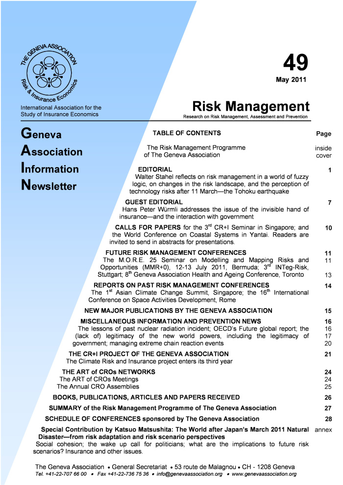 Risk Management Newsletter No.49 | The Geneva Association